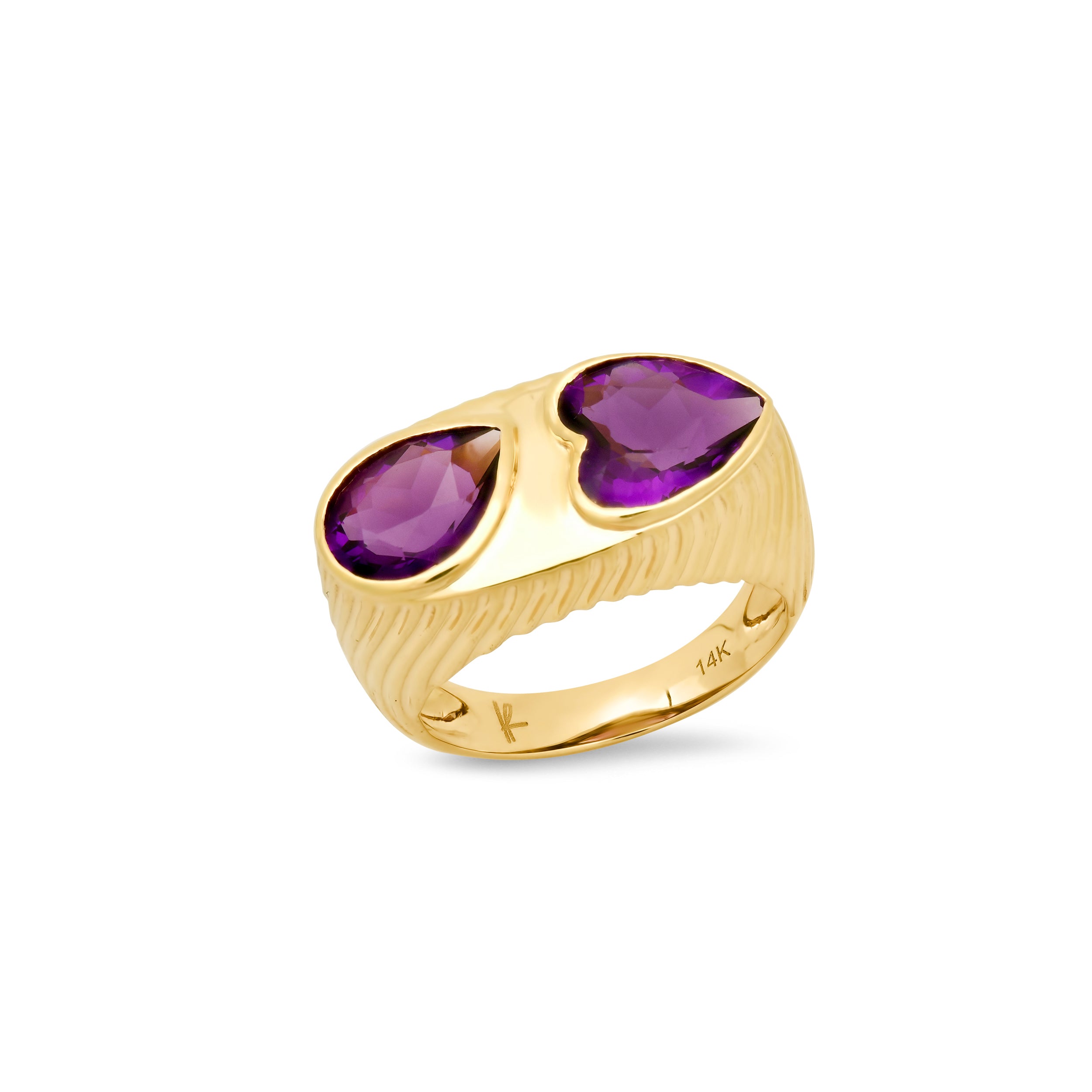 Petite Ripple Ring in Amethyst – helena rose jewelry