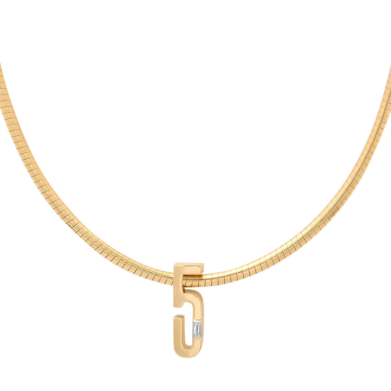 Slide-On Ribbed Number Necklace – helena rose jewelry
