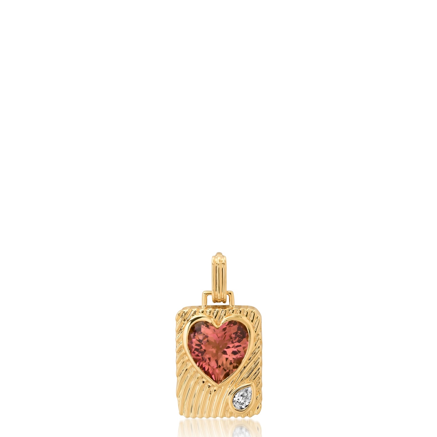 Ripple Heart Amulet in Pink Tourmaline – helena rose jewelry