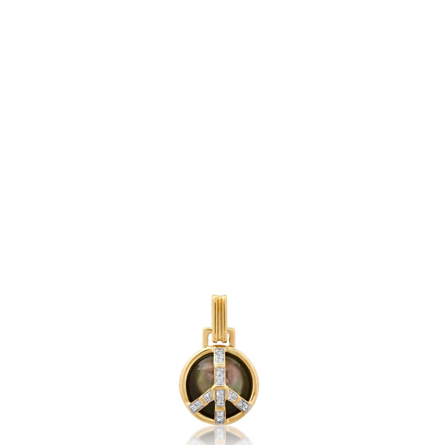 Mini Peace Necklace in Black MOP and Diamonds – helena rose jewelry