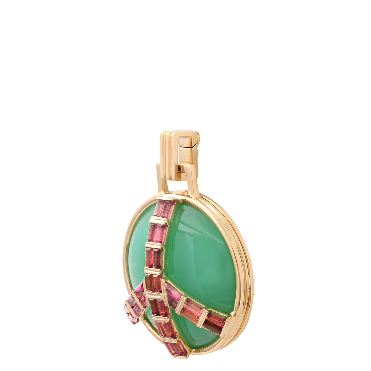 Midsize Peace Pendant in Chrysoprase and Pink Tourmaline – helena rose ...
