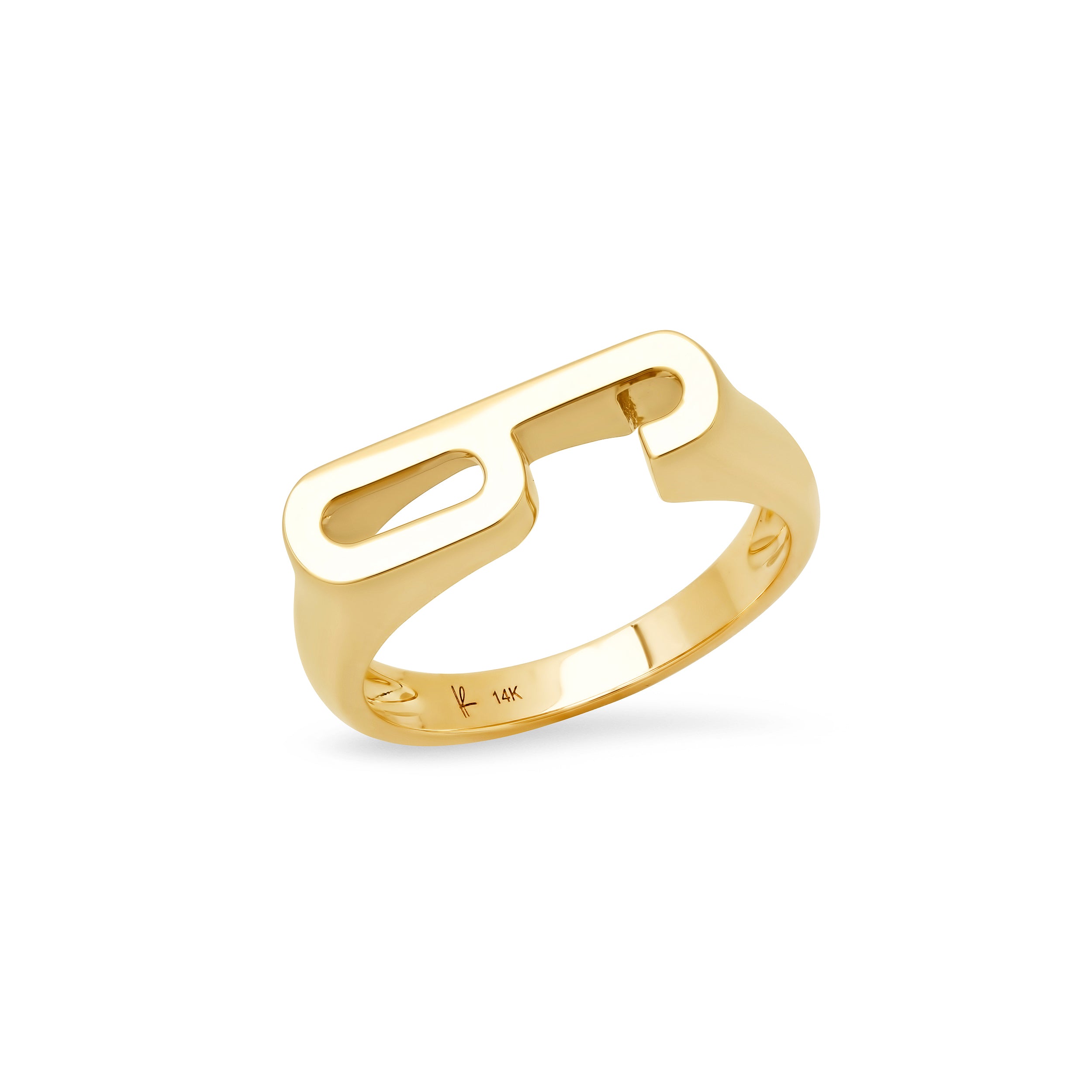 Classic Chunky Number Ring in Yellow Gold – helena rose jewelry